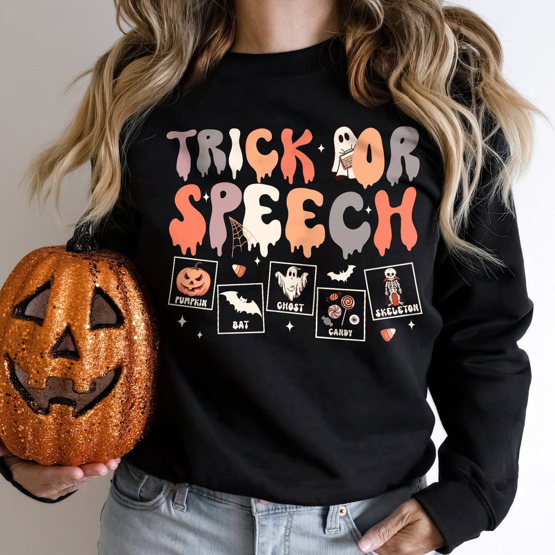 Trick or Speech Shirt, Halloween Speech Therapy Shirt, Speech Language ...