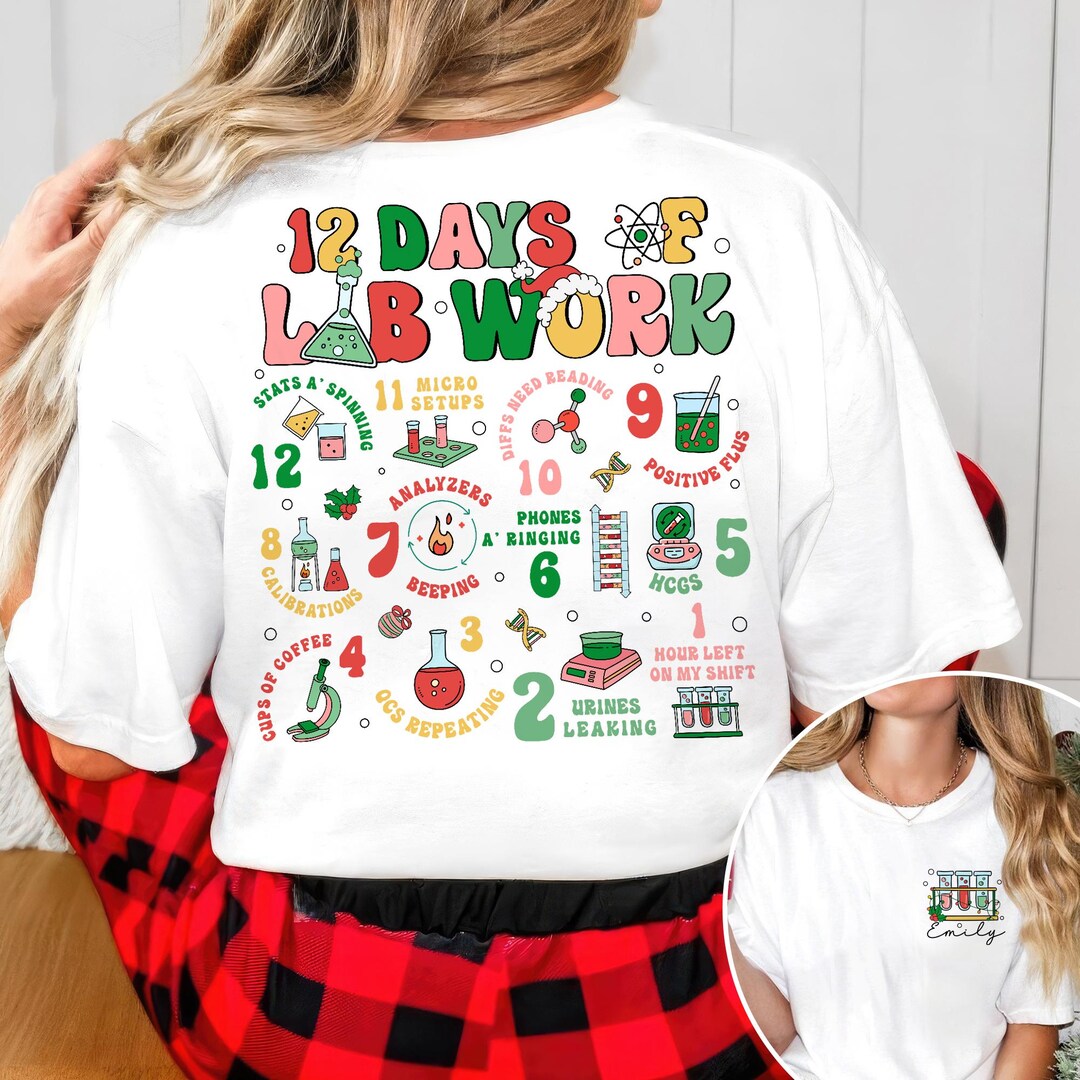 Custom Lab Tech Christmas Shirt, Laboratory Shirt, Medical Lab Science ...