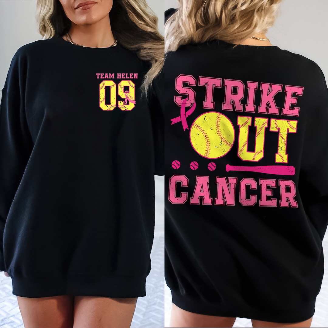 Softball Breast Cancer Shirt, Strike Out Cancer Shirt, Breast Cancer ...