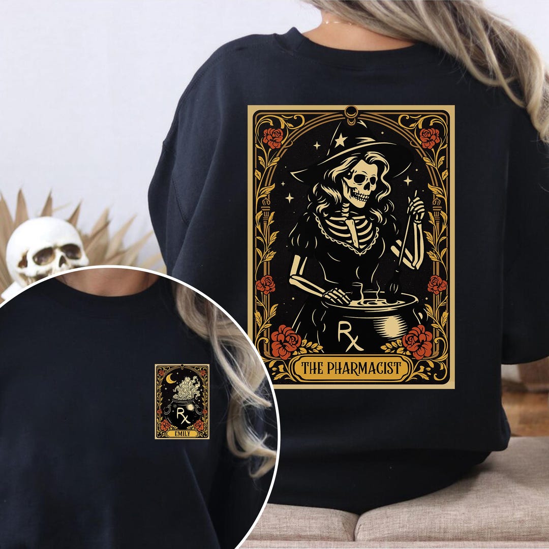 Halloween Pharmacist Shirt, Custom Skeleton Pharmacy Tech Halloween ...