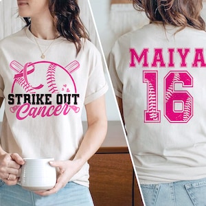 Custom Baseball Breast Cancer Shirt, Strike Out Cancer Shirt, Cancer ...