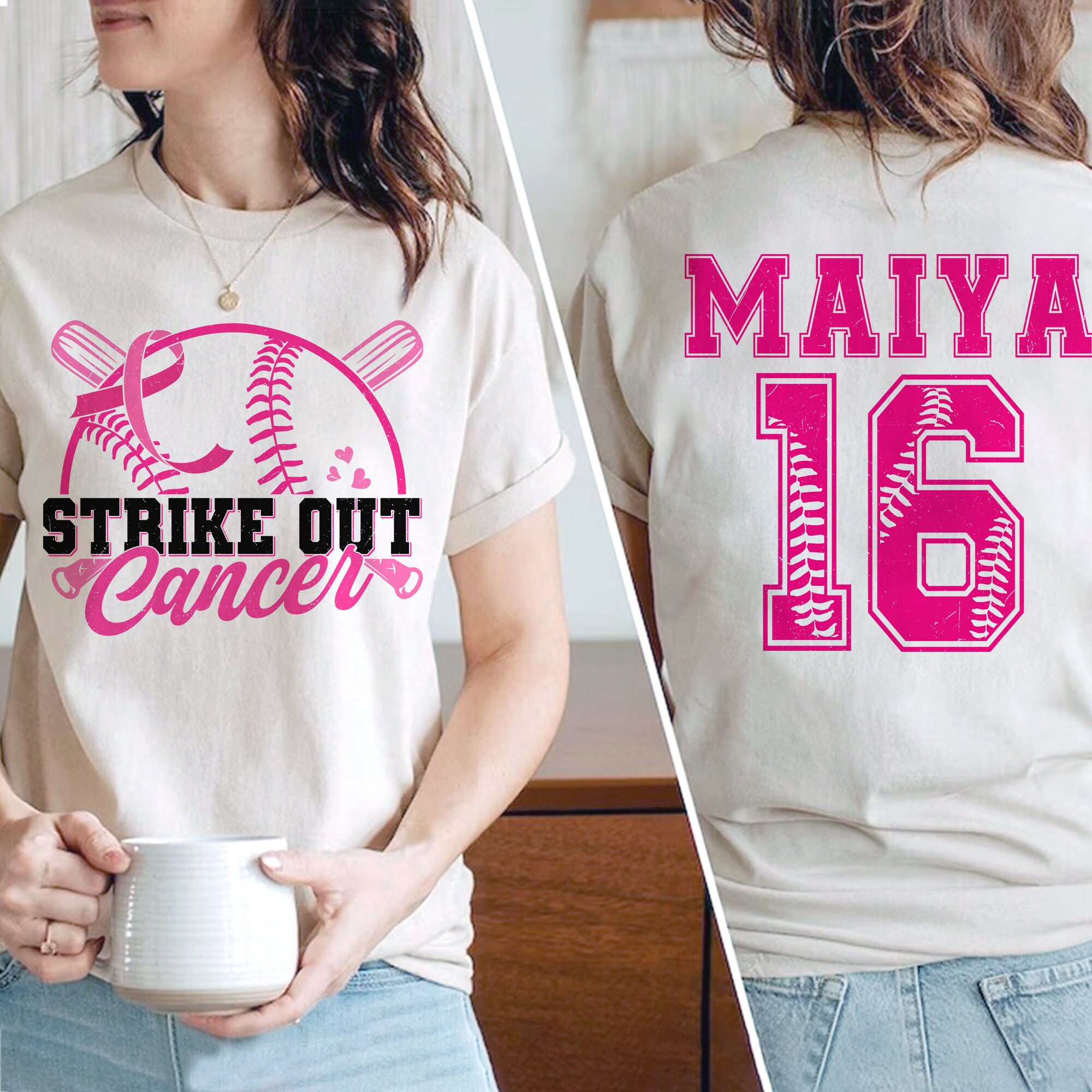 Custom Baseball Breast Cancer Shirt, Strike Out Cancer Shirt, Cancer ...