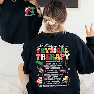 12 Days of Physical Therapy Christmas Shirt, PT Christmas Shirt ...