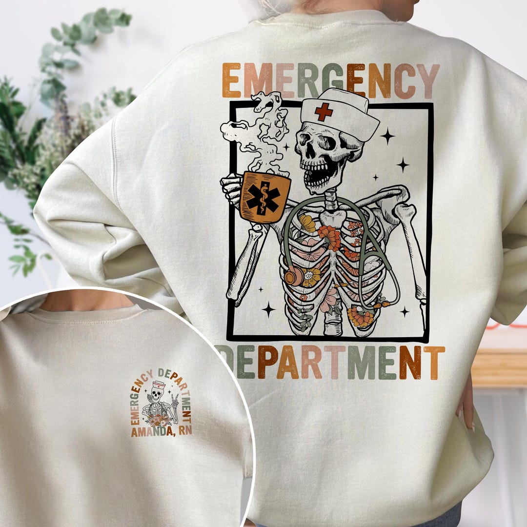 Emergency Department Fall, Skeleton Fall Sweatshirt, Nurse Skeleton ...
