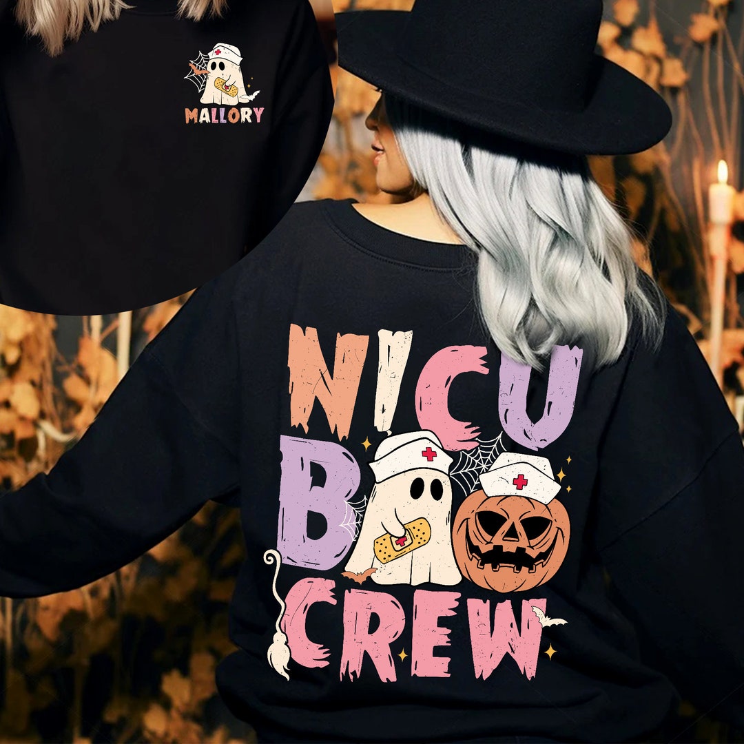 Nicu Boo Crew Halloween Shirt, Neonatal ICU Nurse Halloween Sweatshirt ...