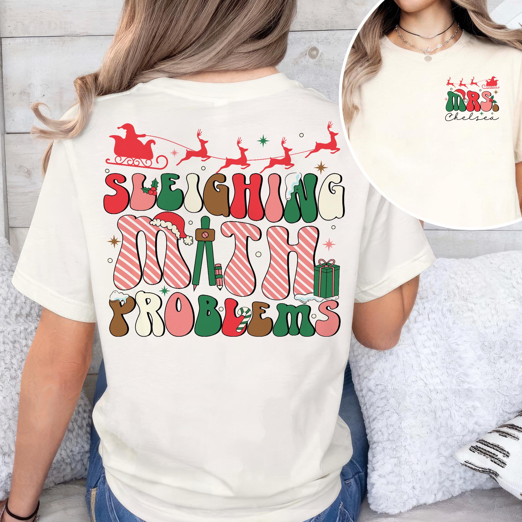 Custom Christmas Math Teacher Shirt, Merry Teacher Shirt, Christmas ...