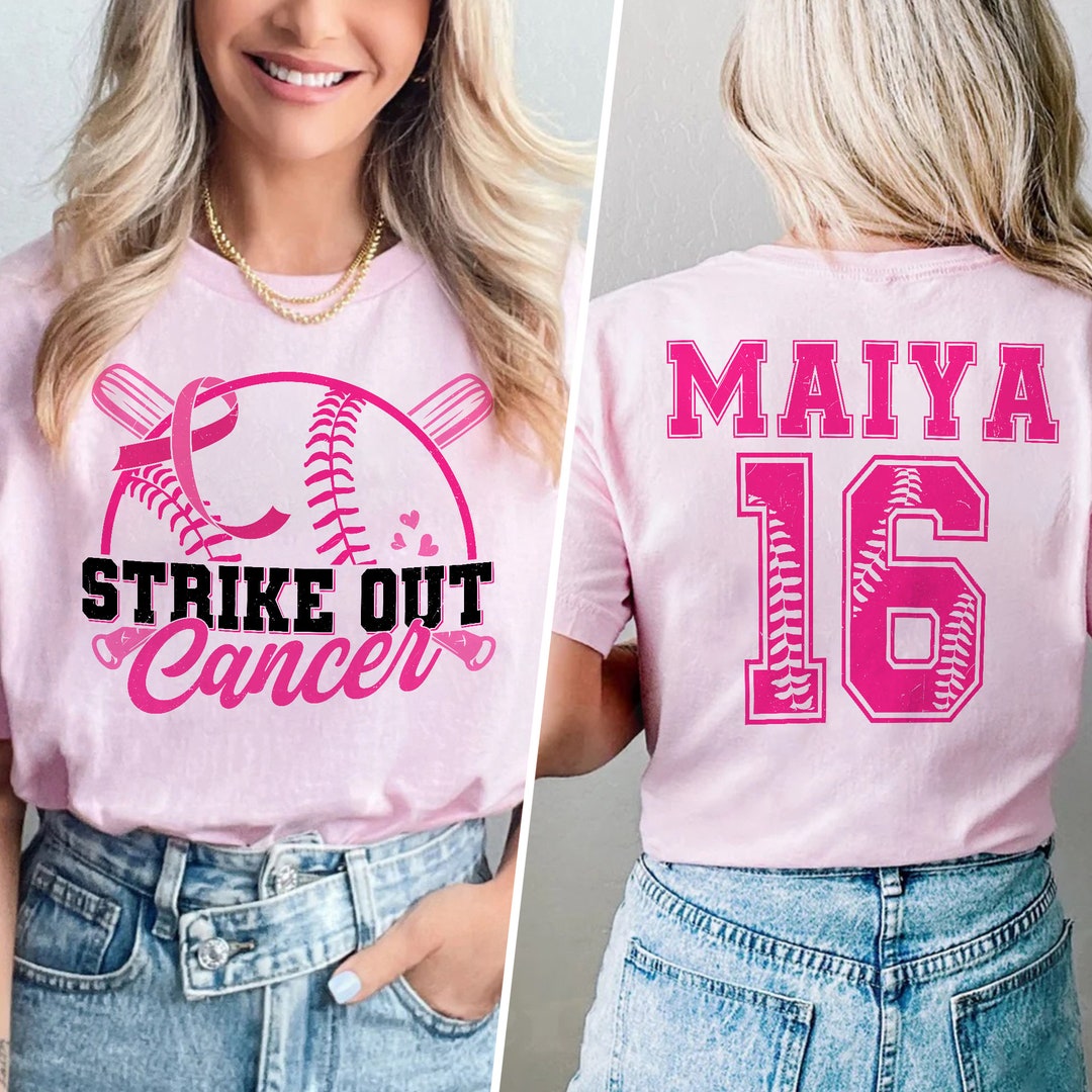 Custom Baseball Breast Cancer Shirt, Strike Out Cancer Shirt, Cancer ...