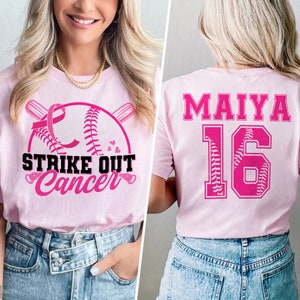 Custom Baseball Breast Cancer Shirt, Strike Out Cancer Shirt, Cancer ...