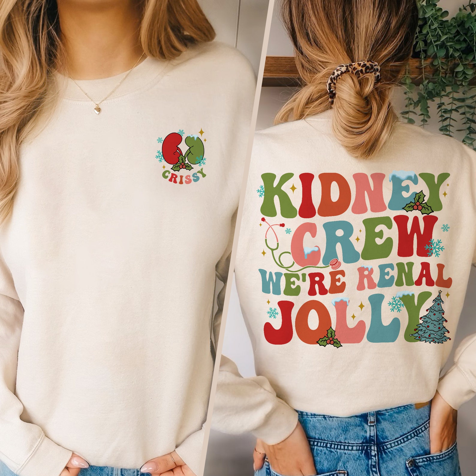 Christmas Dialysis Nurse Shirt, Kidney Crew Christmas Sweatshirt, Nurse ...