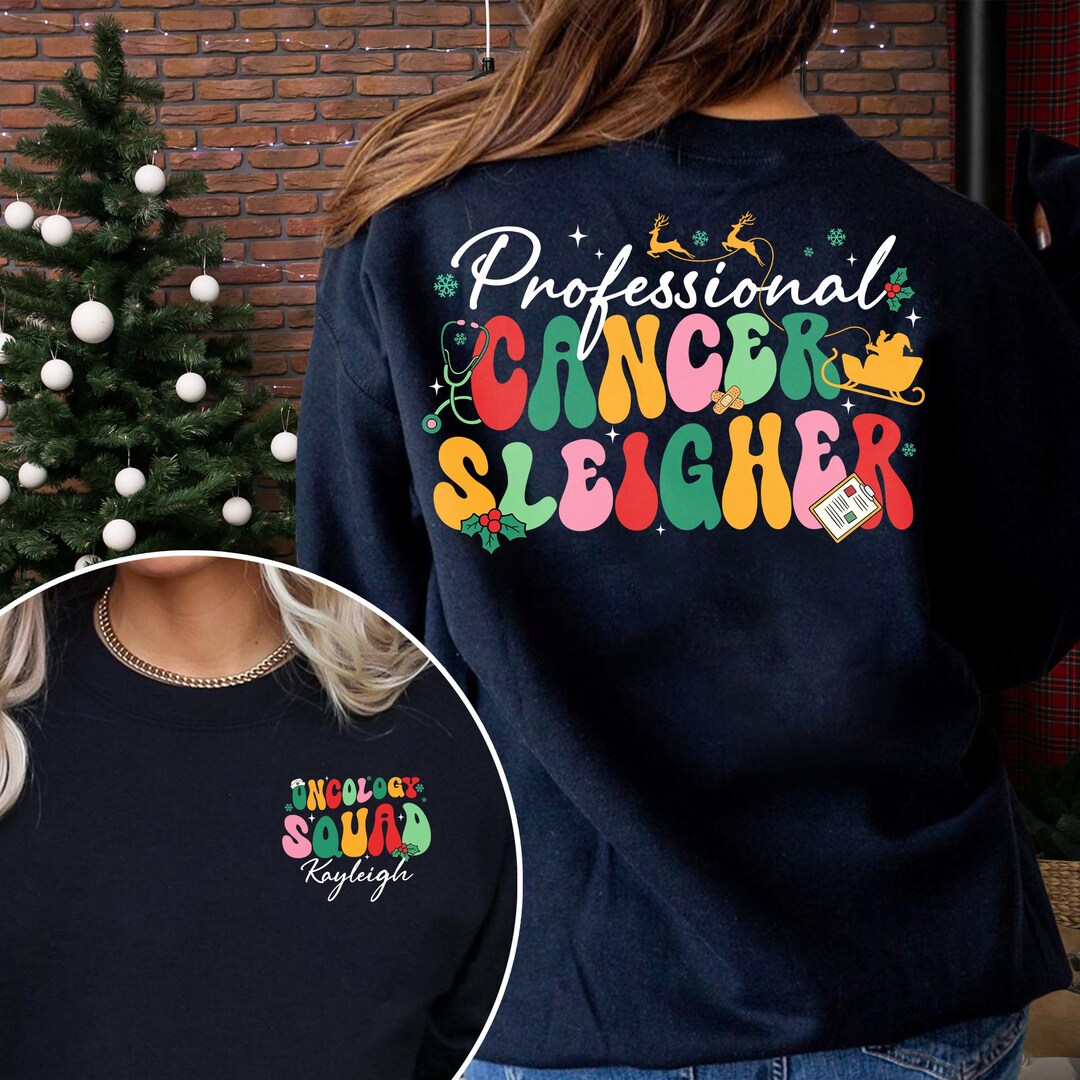 Custom Oncology Nurse Christmas Shirt, Cancer Nurse Shirt, Professional ...