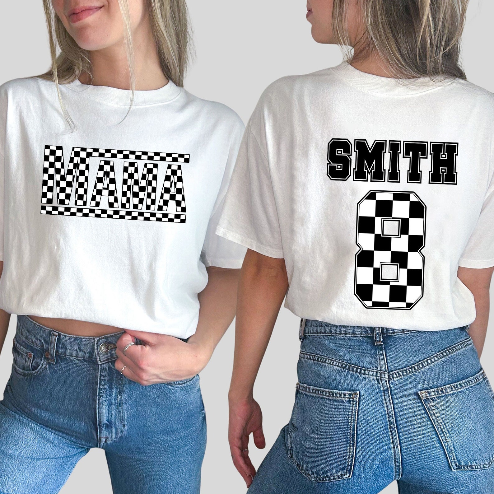 Checkered Mama Shirt, Custom Race Mama Sweatshirt, Racing Shirt With ...