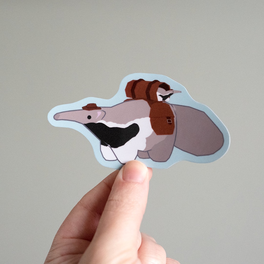 Low Poly Anteater Glossy Vinyl Sticker - Etsy