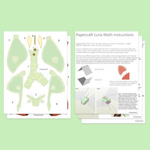 Luna and Atlas Moth Papercraft Pattern Set - Etsy Canada