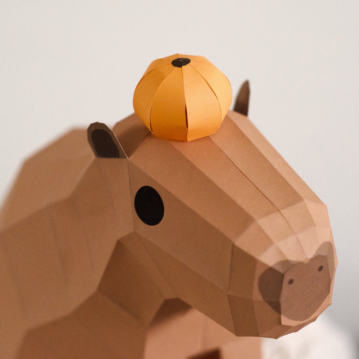 Low Poly Capybara and Tangerine Papercraft - Etsy