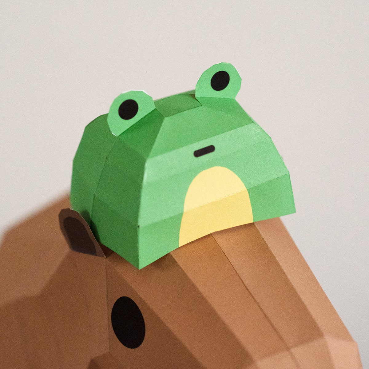 Low Poly Capybara and Tangerine Papercraft - Etsy