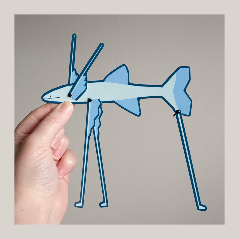 Tripod Fish Articulated Paper Doll - Etsy