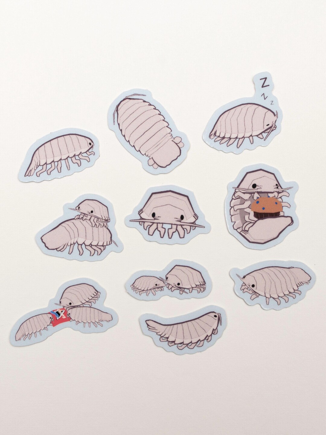 Giant Isopod Sticker Pack Glossy Vinyl Water and Scratch Resistant ...