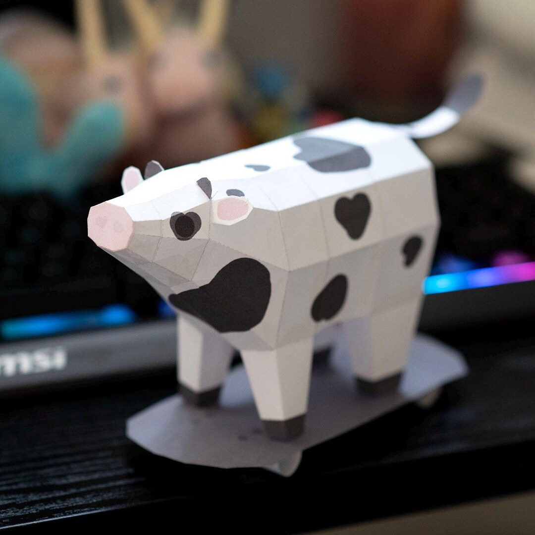 Skateboarding Cow Papercraft Pattern - Etsy