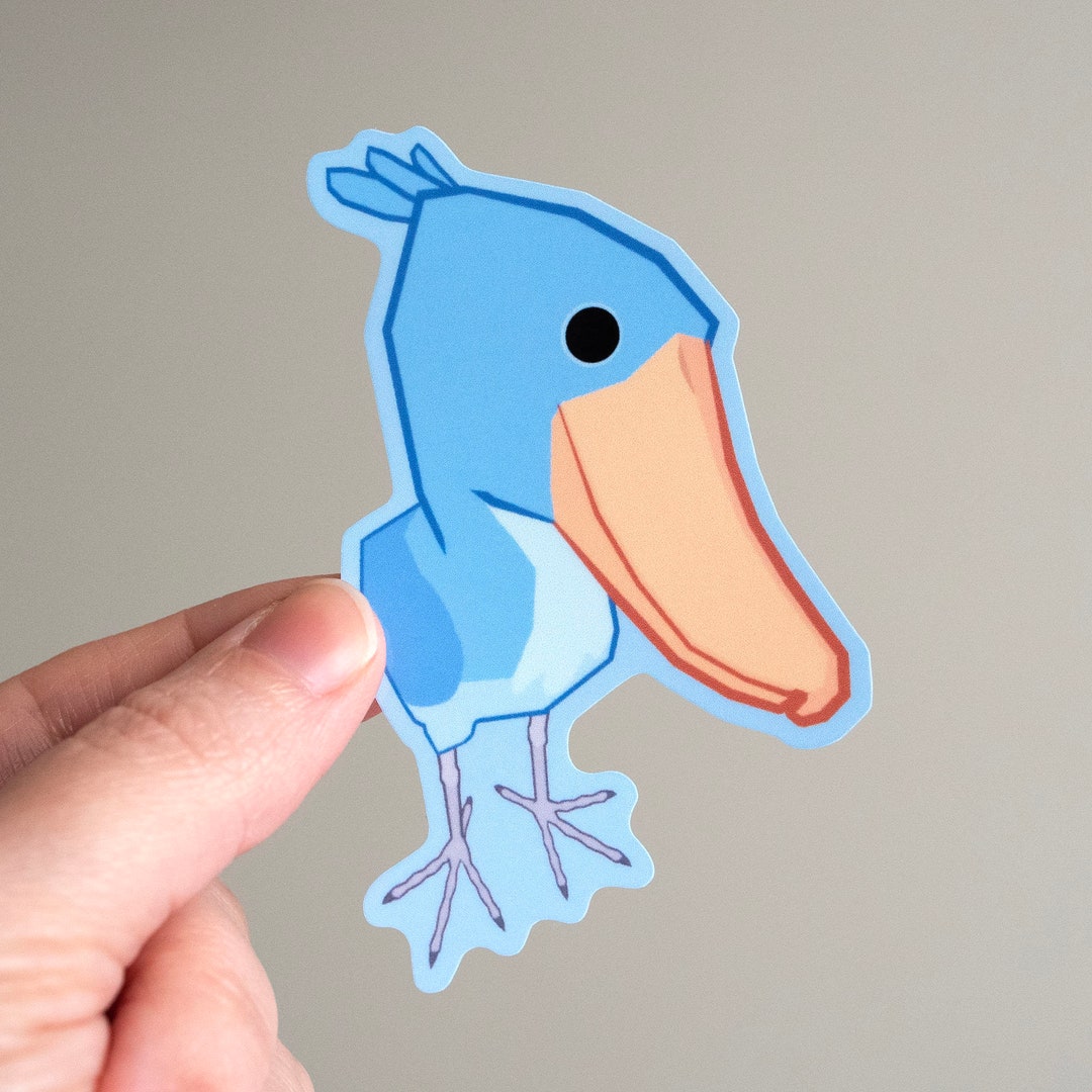 Low Poly Shoebill Stork Glossy Vinyl Sticker - Etsy