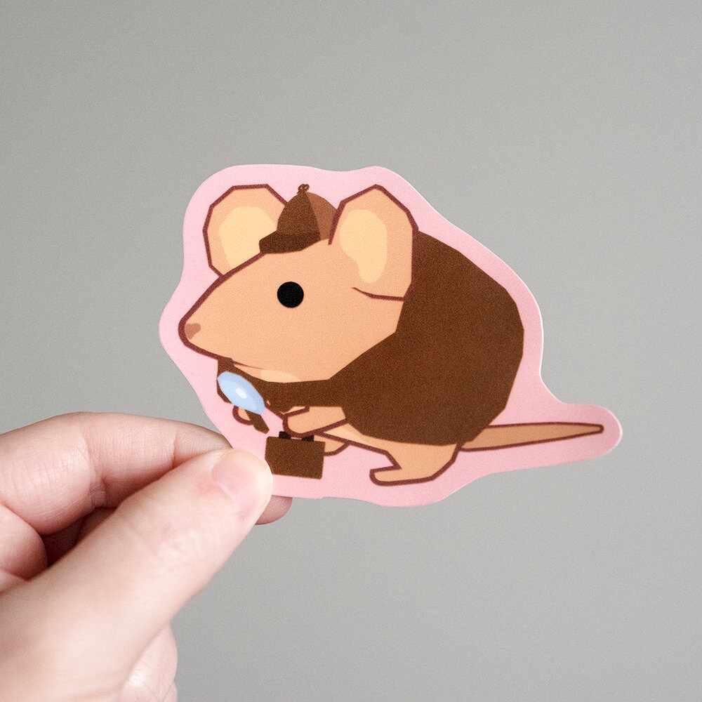 Low Poly Mouse Detective Glossy Vinyl Sticker - Etsy