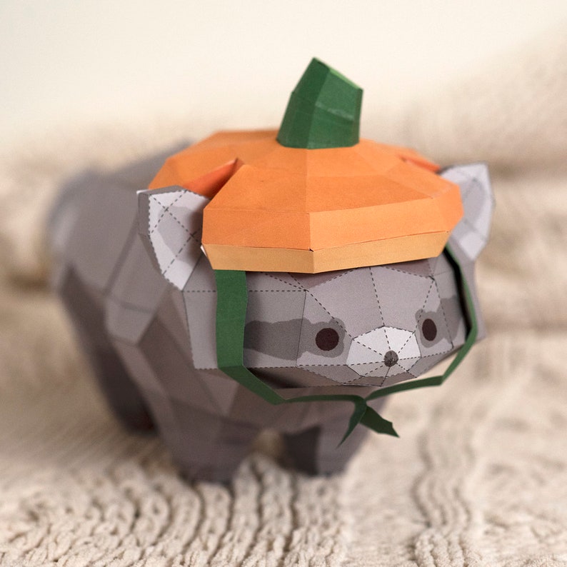 Low Poly Halloween Papercraft Dracula and Pumpkin Hat Costumes - Etsy