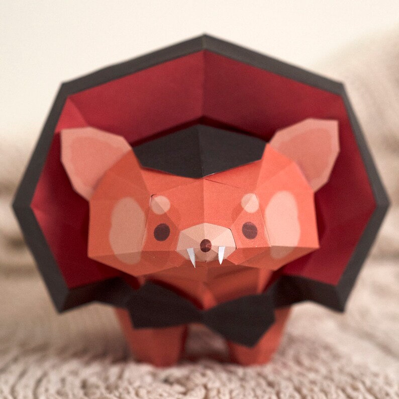 Low Poly Halloween Papercraft Dracula and Pumpkin Hat Costumes - Etsy