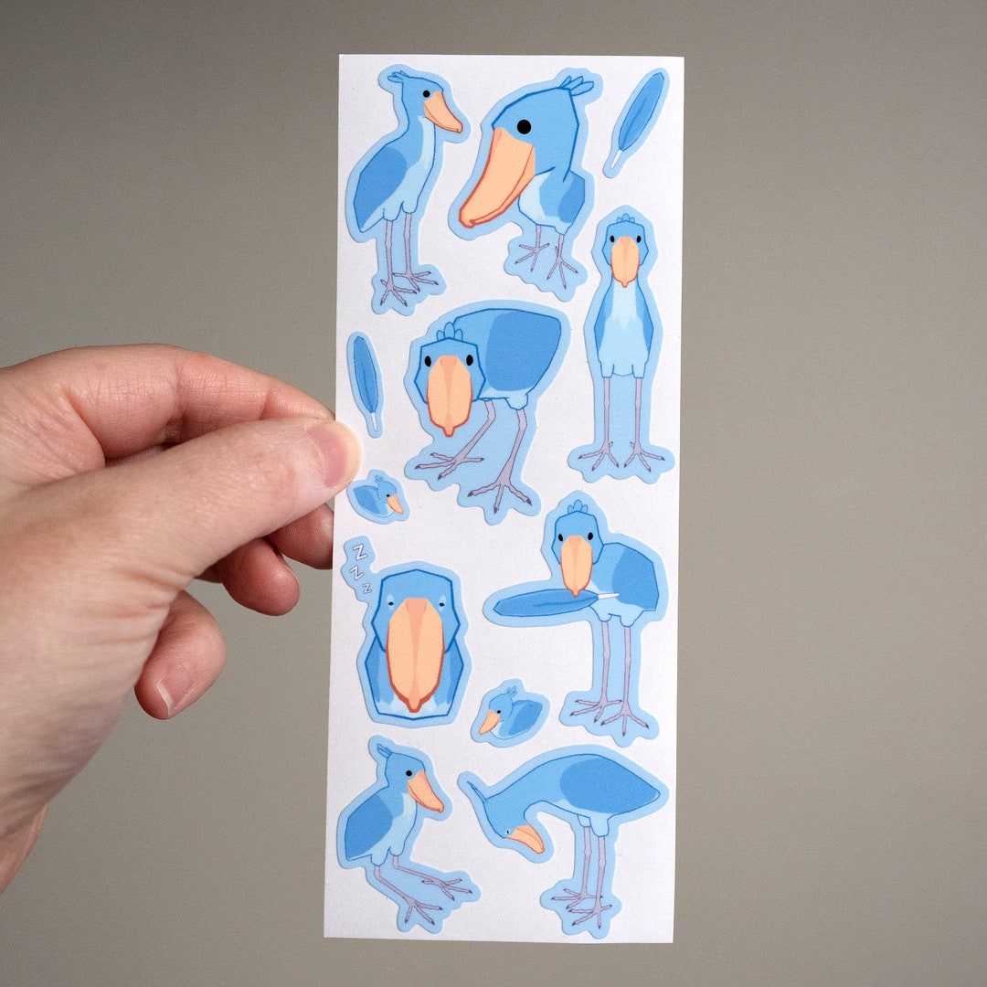 Low Poly Shoebill Stork Glossy Vinyl Sticker Sheet - Etsy