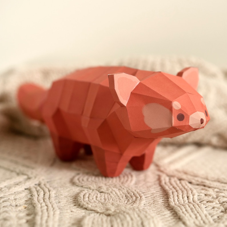 Low Poly Red Panda Papercraft - Etsy