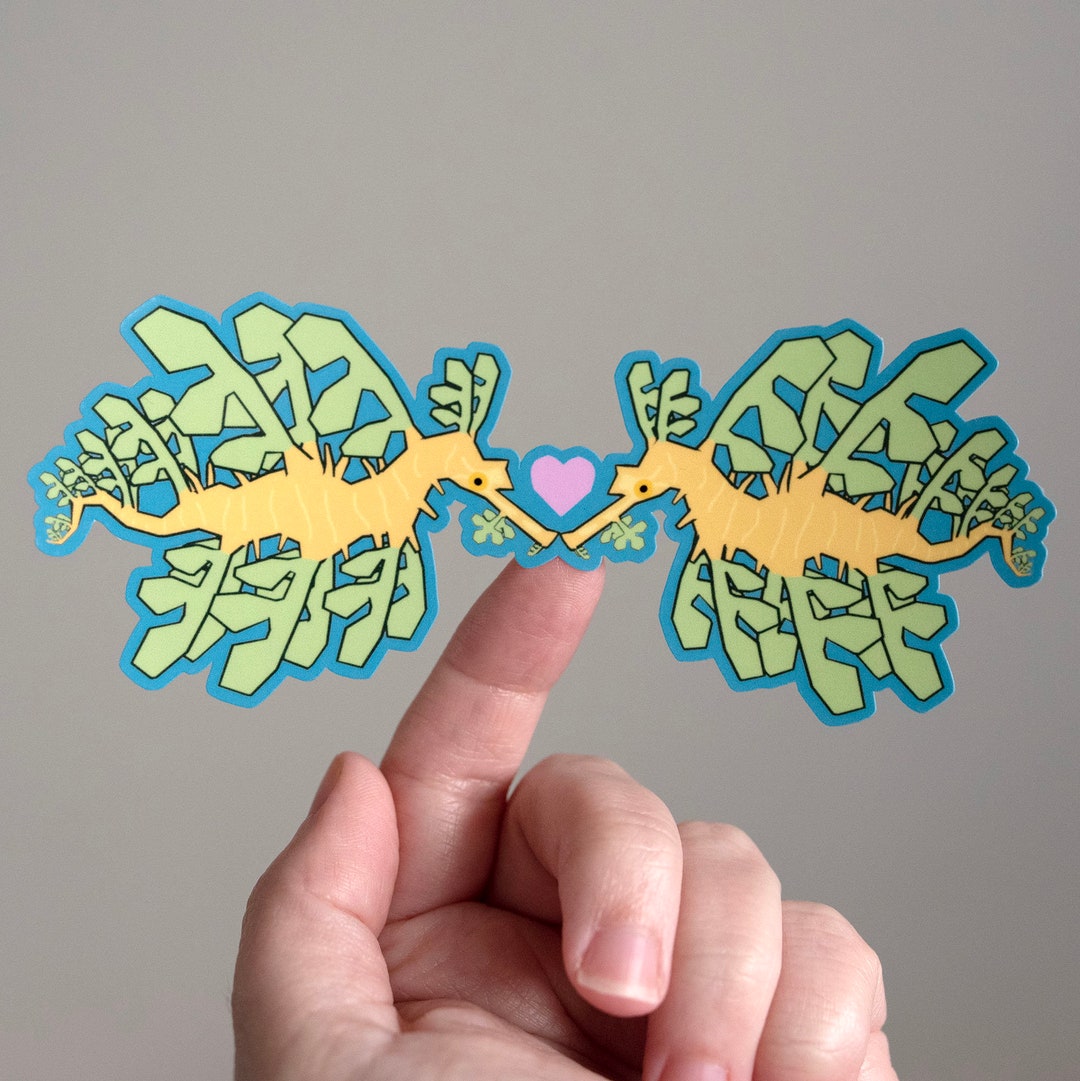 Low Poly Leafy Seadragons Glossy Vinyl Sticker - Etsy