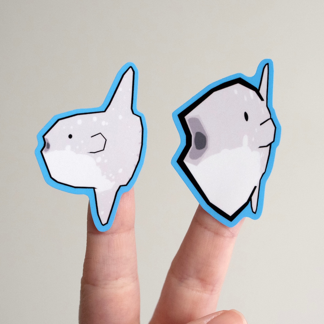 Low Poly Mola Mola Sunfish Glossy Vinyl Stickes - Etsy