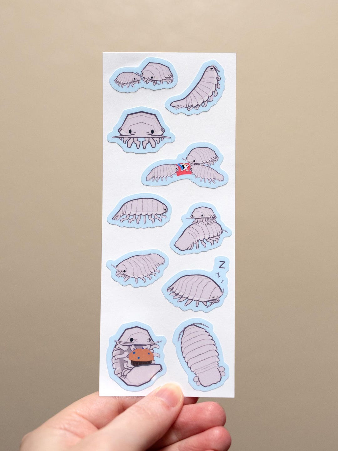Giant Isopod Sticker Sheet Glossy Vinyl Water and Scratch Resistant ...