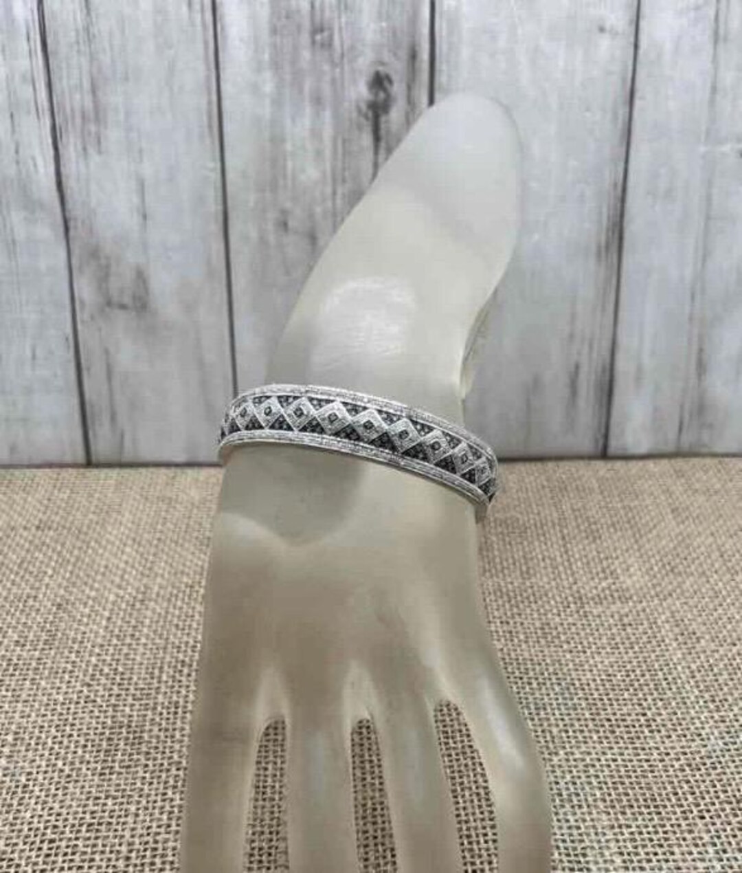 Sterling Silver and Diamond Intricate Cuff Hinged Bracelet - Etsy