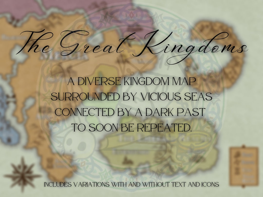Fantasy Map for Your RPG Tabletop Adventure the Great Kingdoms - Etsy ...
