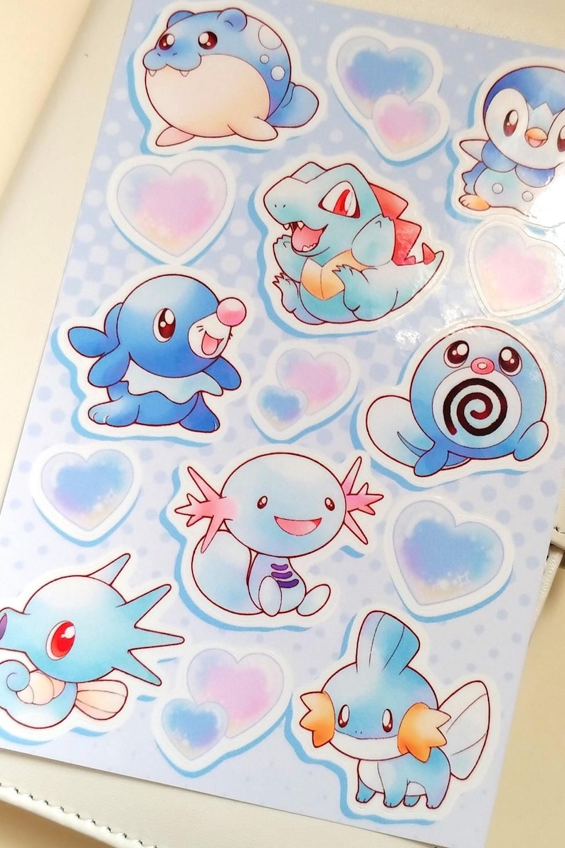 Water Type Vinyl Sticker Sheet - Etsy