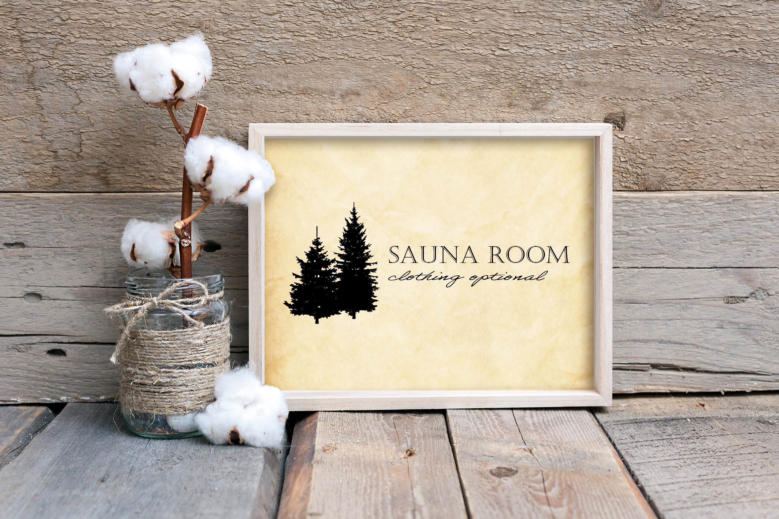 Sauna Poster Welcome Sign Sauna Clothing Optional Artwork Scandinavian ...
