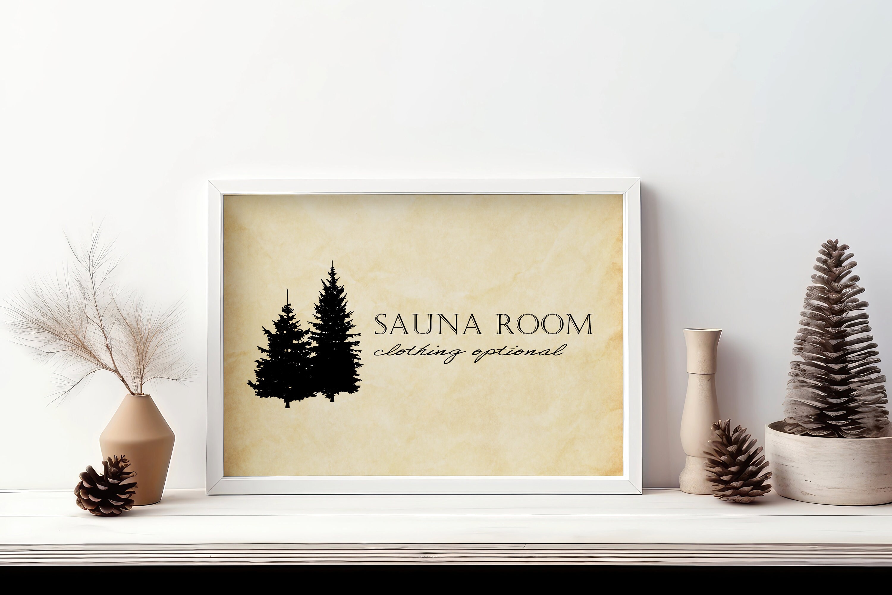 Sauna Poster Welcome Sign Sauna Clothing Optional Artwork Scandinavian ...