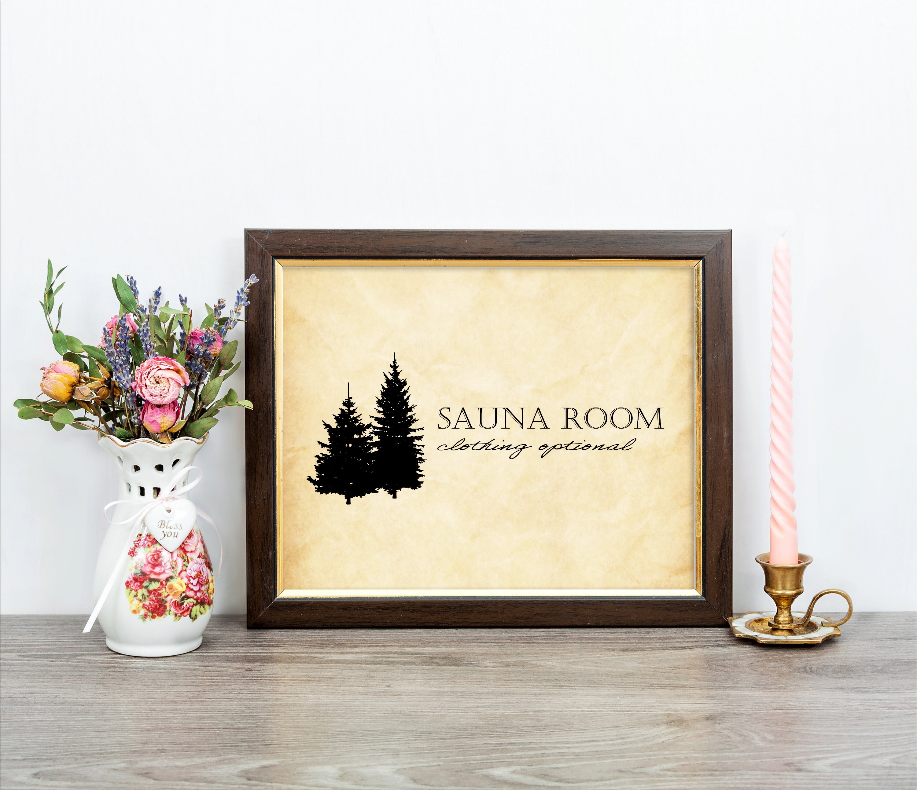 Sauna Poster Welcome Sign Sauna Clothing Optional Artwork Scandinavian ...