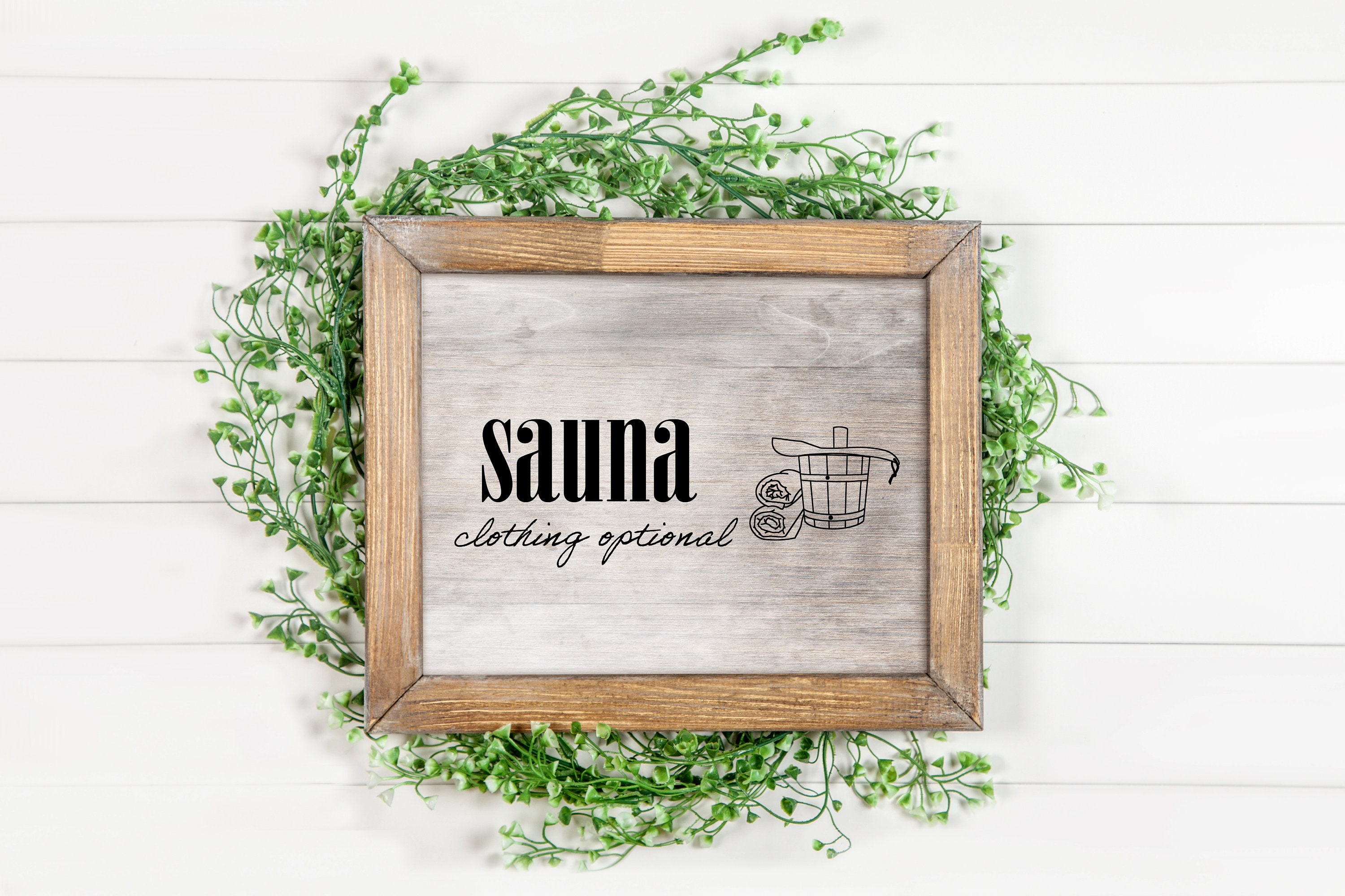 Sauna Poster Clothing Optional Scandinavian Decor Sign Sauna ...