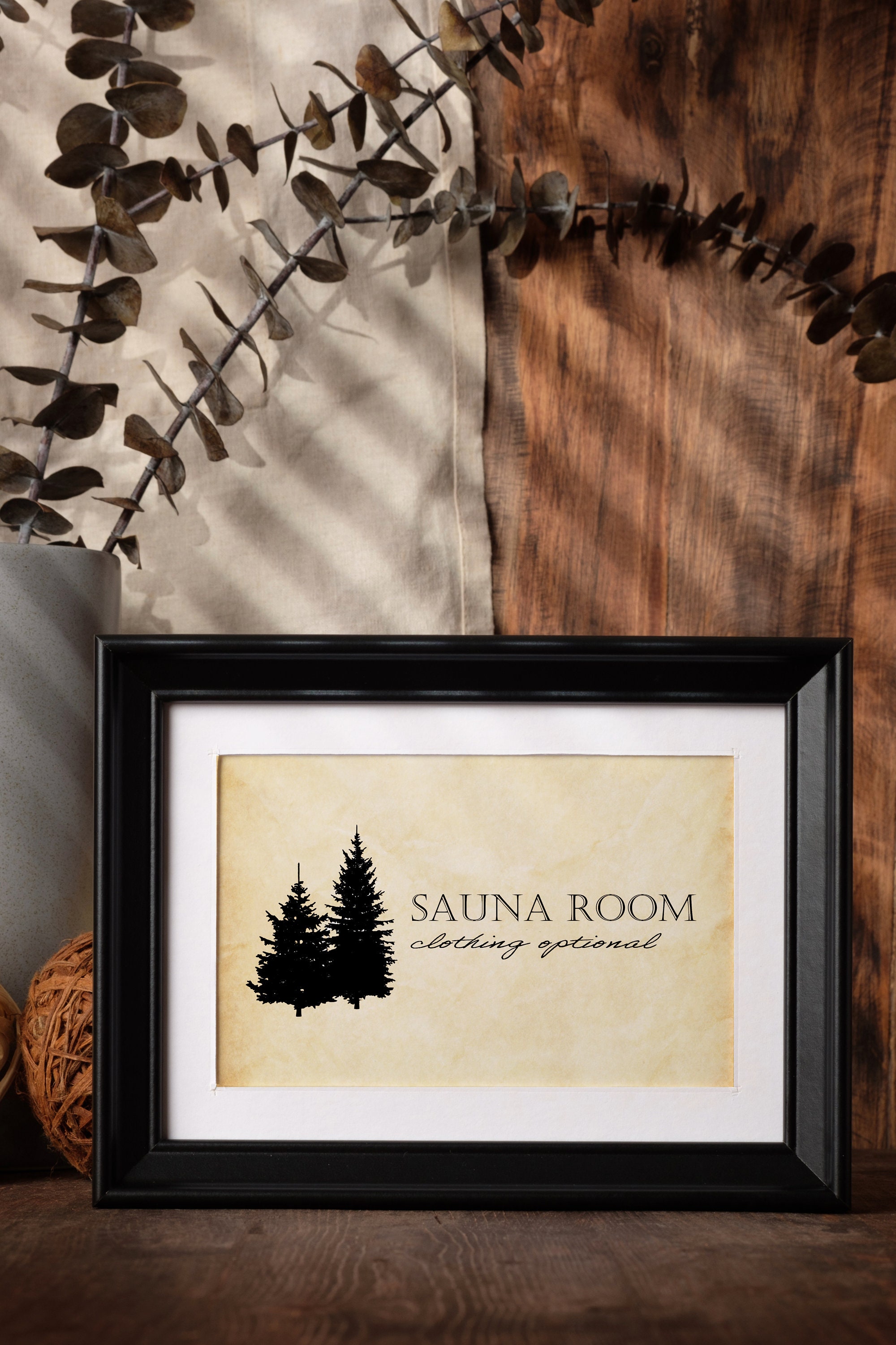 Sauna Poster Welcome Sign Sauna Clothing Optional Artwork Scandinavian ...