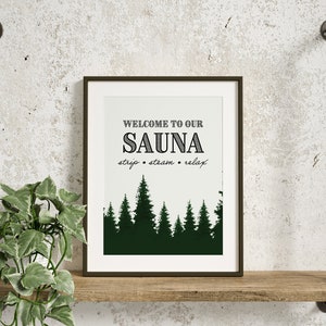 Finnish Sauna Welcome Sign Accessory for Spa Room Strip Steam Relax ...