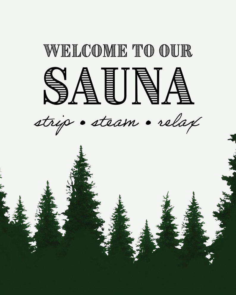 Finnish Sauna Welcome Sign Accessory for Spa Room Strip Steam Relax ...