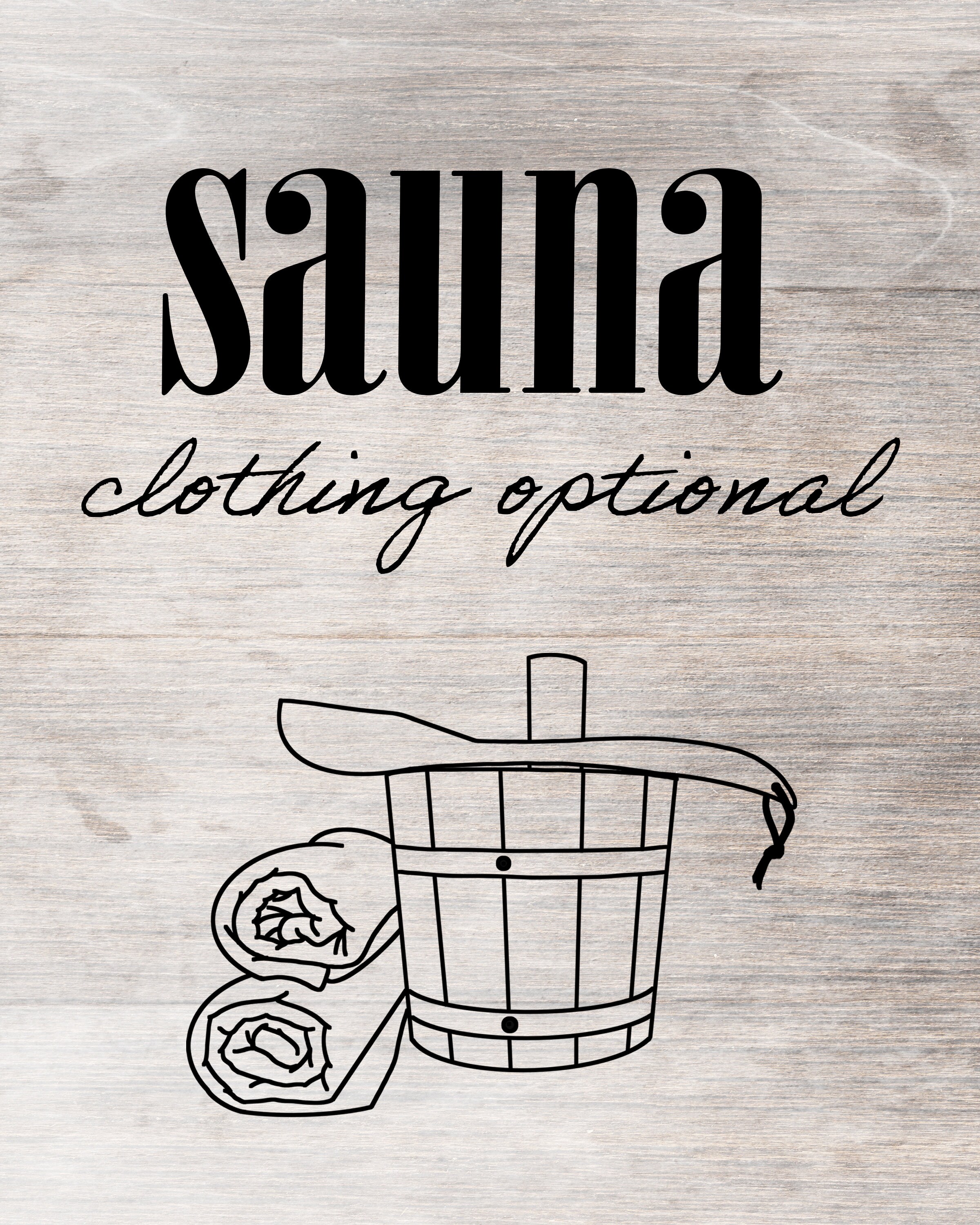 Sauna Poster Clothing Optional Scandinavian Decor Sign Sauna ...