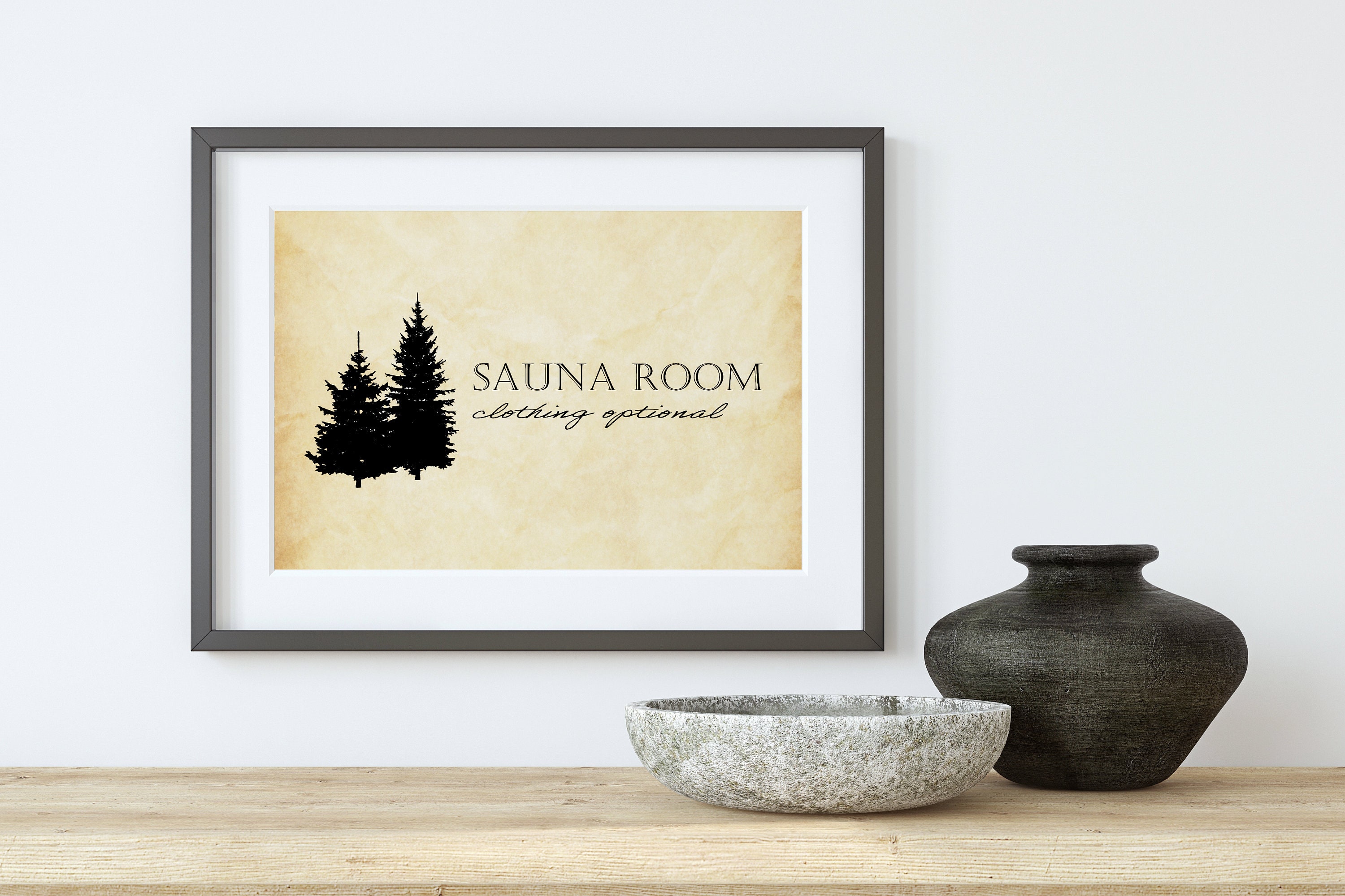 Sauna Poster Welcome Sign Sauna Clothing Optional Artwork Scandinavian ...