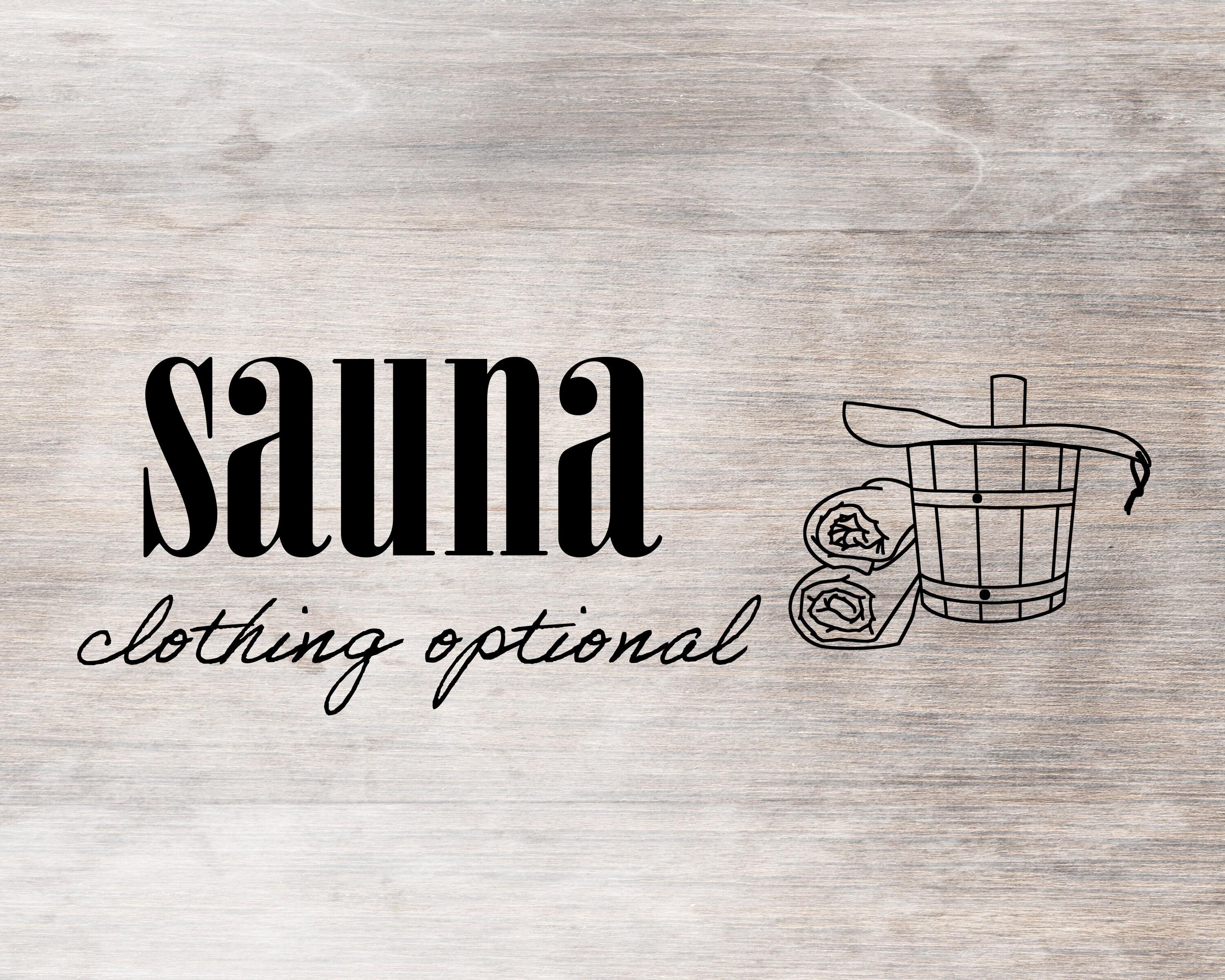 Sauna Poster Clothing Optional Scandinavian Decor Sign Sauna ...