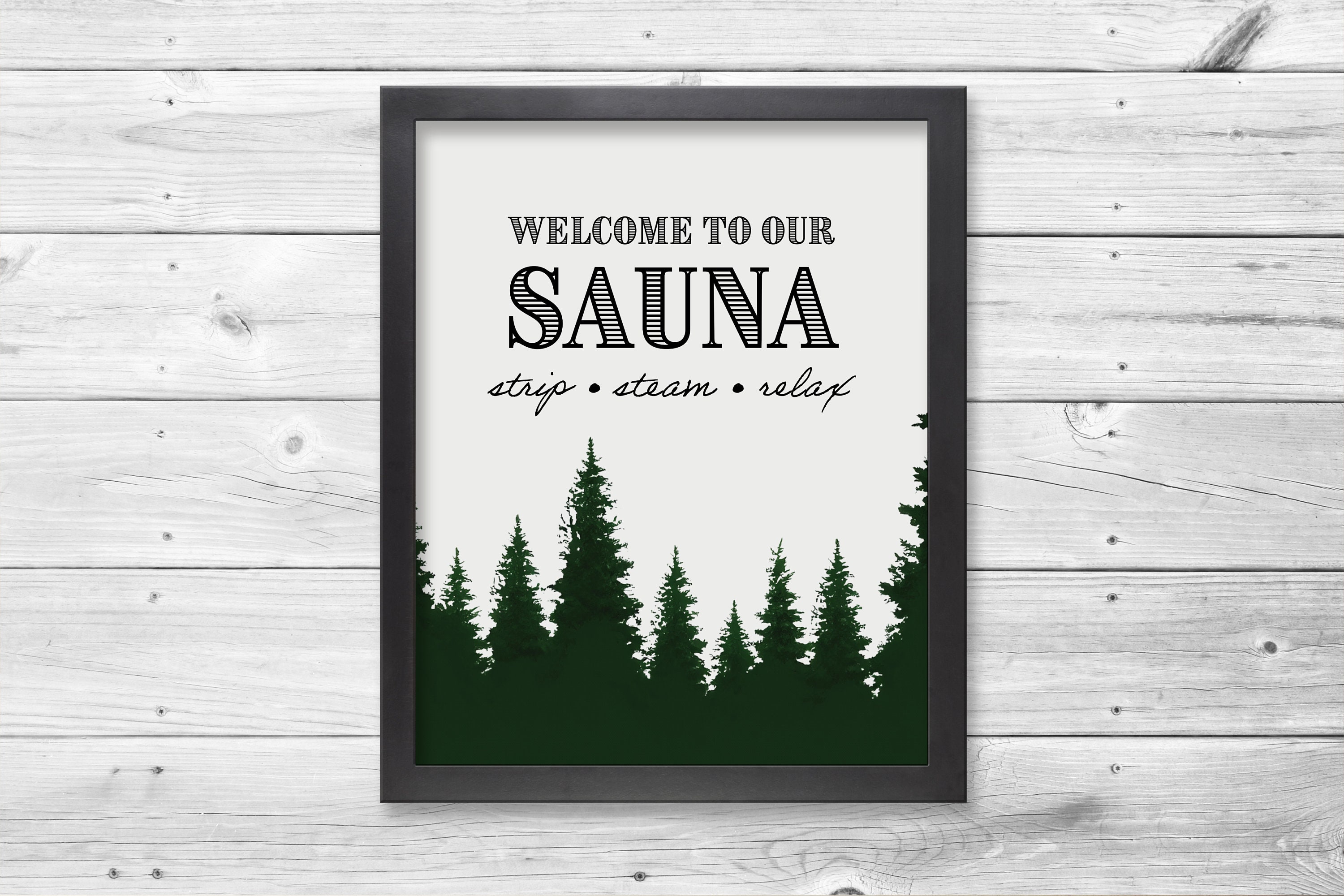 Finnish Sauna Welcome Sign Accessory for Spa Room Strip Steam Relax ...