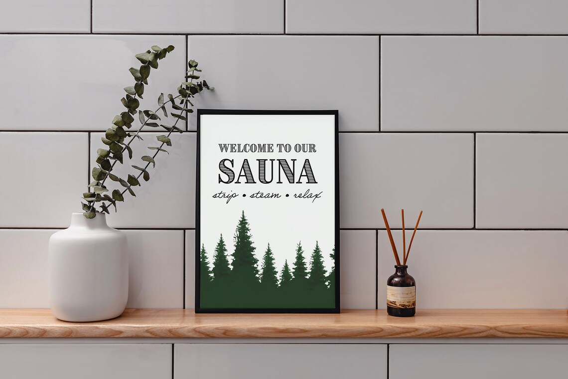 Finnish Sauna Welcome Sign Accessory for Spa Room Strip Steam Relax ...