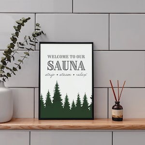 Finnish Sauna Welcome Sign Accessory for Spa Room Strip Steam Relax ...