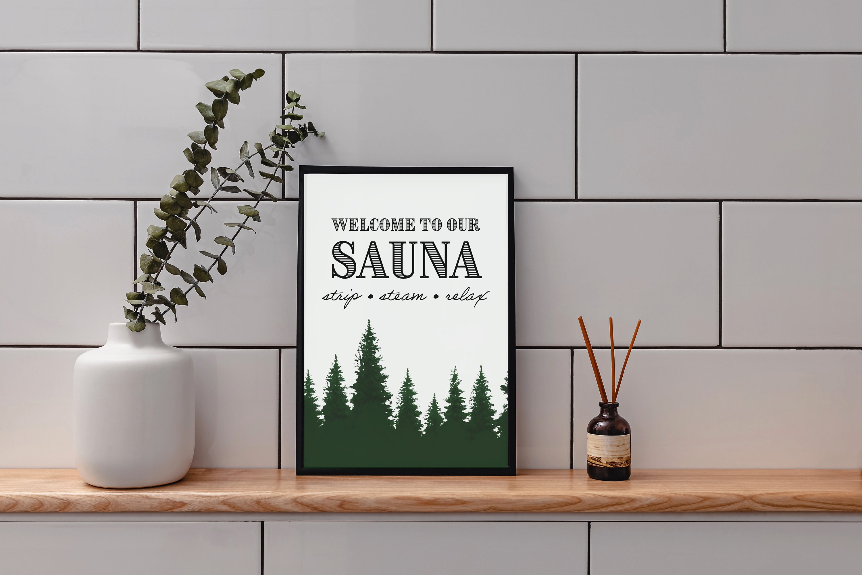 Finnish Sauna Welcome Sign Accessory for Spa Room Strip Steam Relax ...