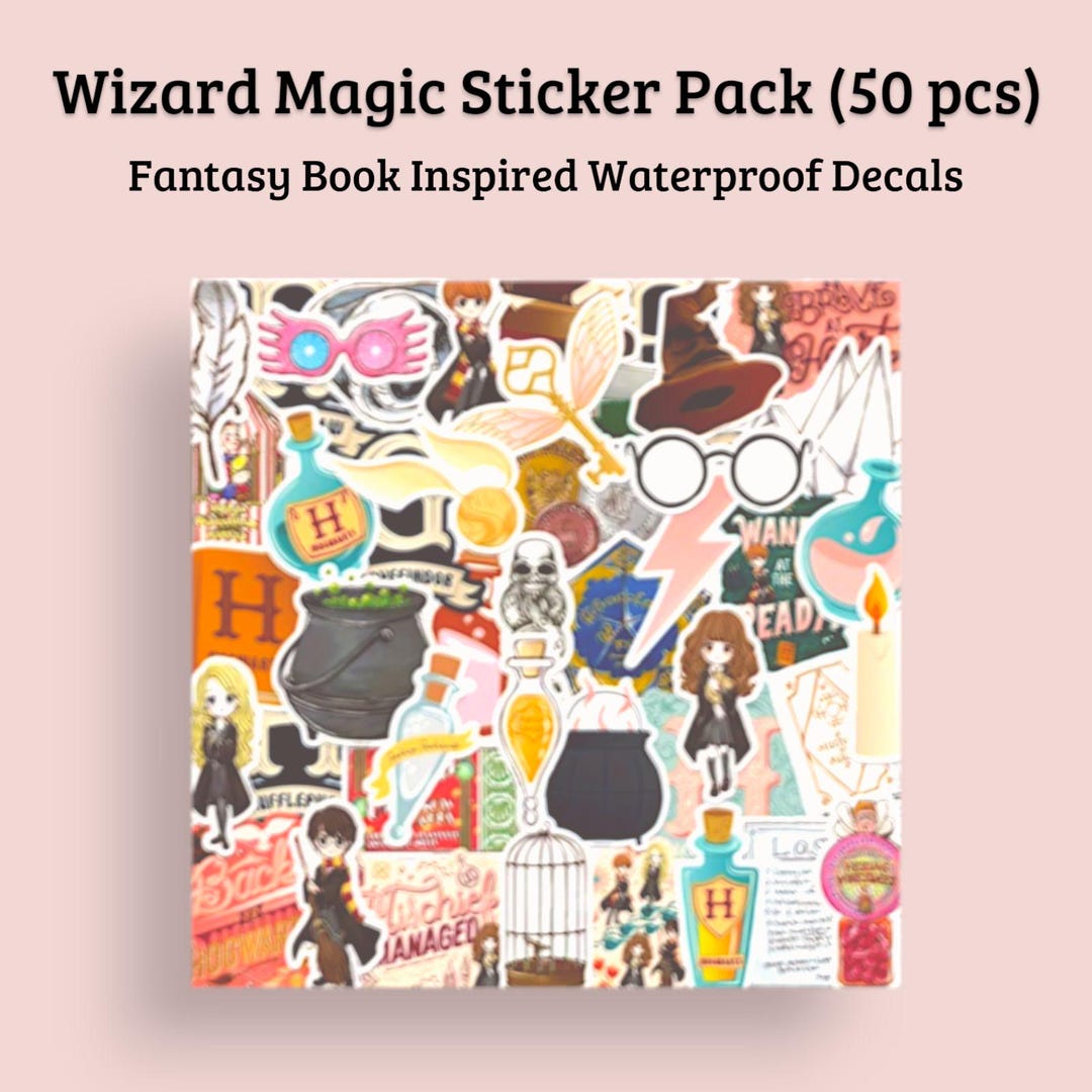 50-piece Wizard Magic Sticker Pack | Fantasy Book Inspired Stickers ...