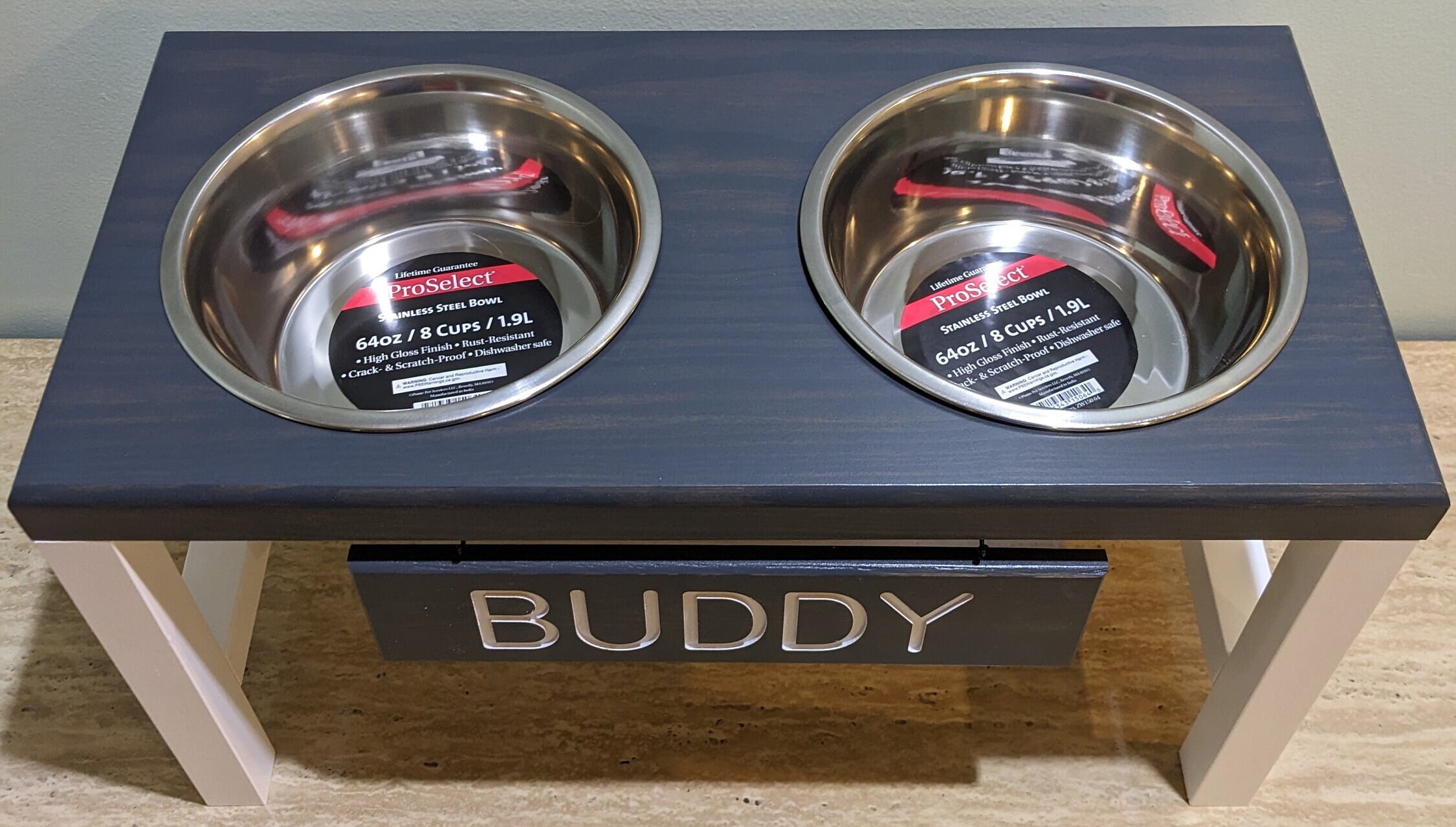 Large: Personalized Farmhouse Rustic Dog Feeding Stands - Etsy